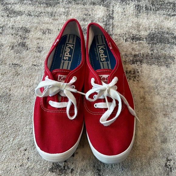 Keds | Shoes | Keds Womens 75 Red And White Platform Sneakers | Poshmark